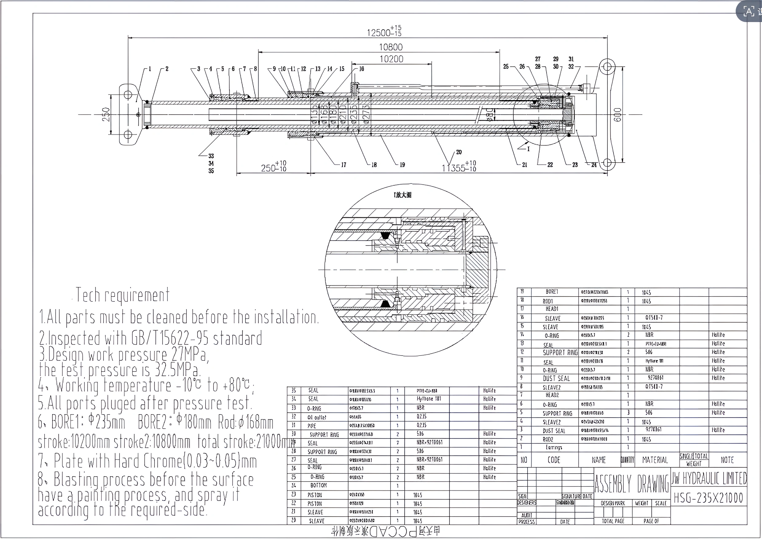 Key Technical Parameters in Hydraulic Cylinder Design - JW HYDRAULIC LIMITED